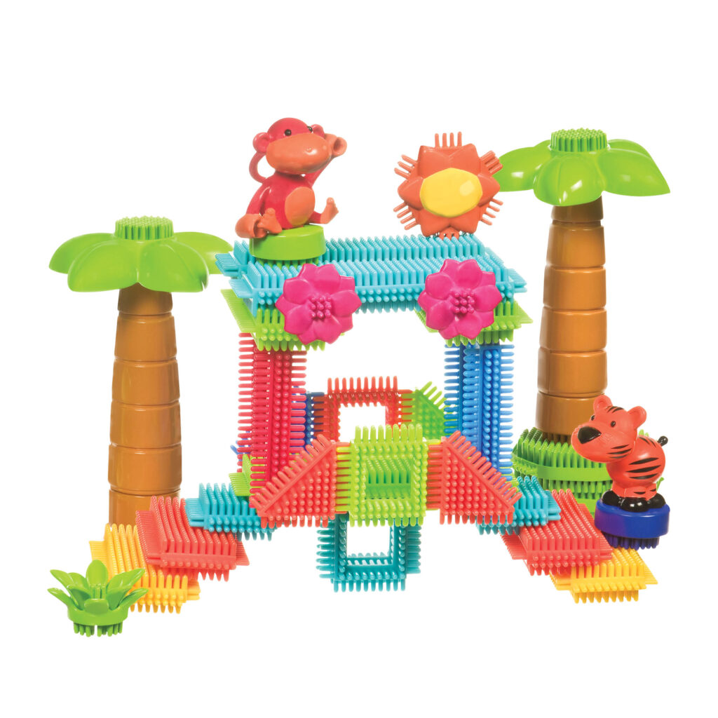 Jungle Adventure Storage Bucket | 58 Building Blocks | Battat