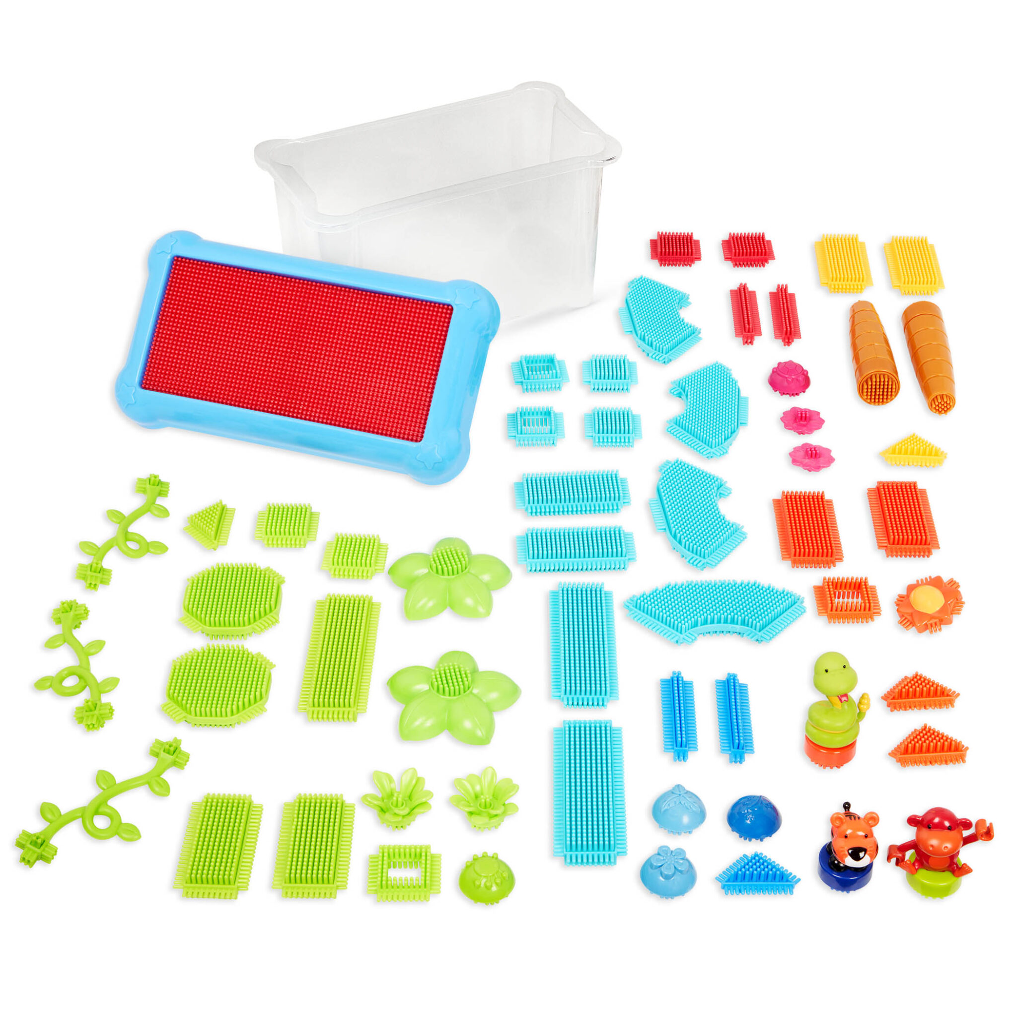 Jungle Adventure Storage Bucket | 58 Building Blocks | Battat