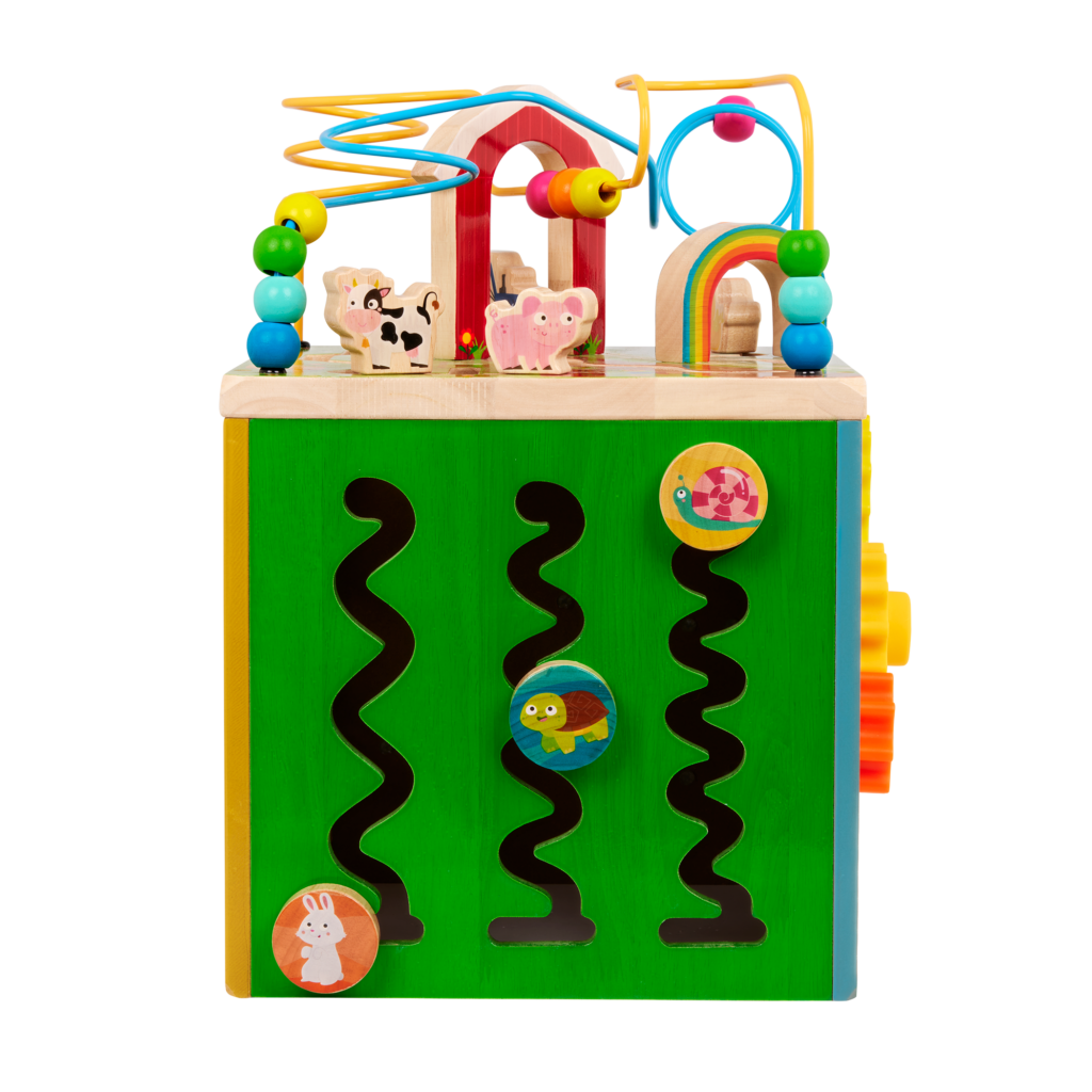 Barnyard Activity Cube | Wooden Farm Activity Center | Battat