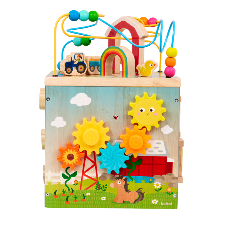 Barnyard Activity Cube | Wooden Farm Activity Center | Battat