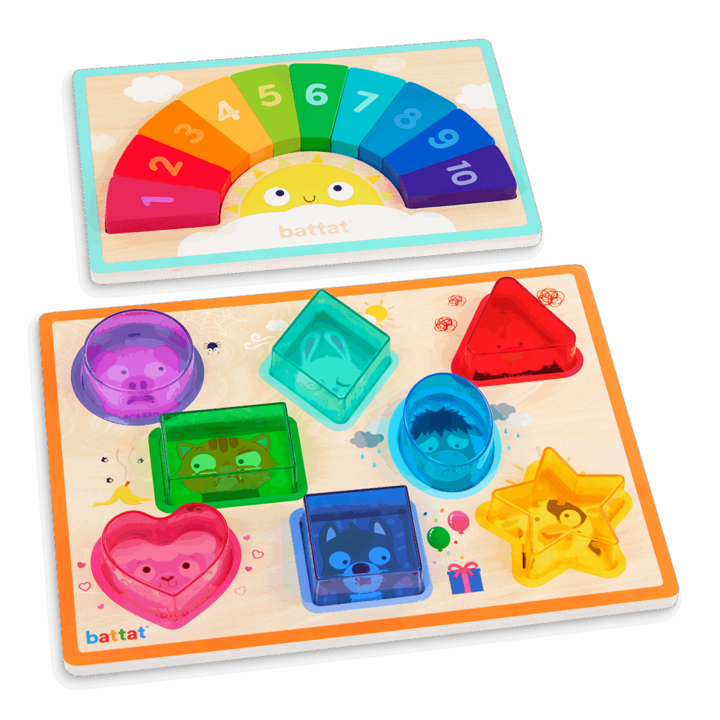 Puzzle Pals Duo | Wooden Puzzles Set | Battat