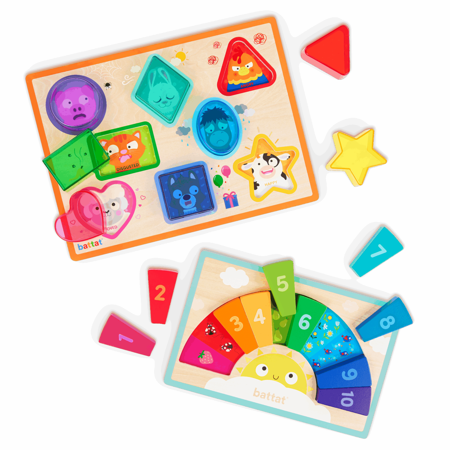 Puzzle Pals Duo | Wooden Puzzles Set | Battat