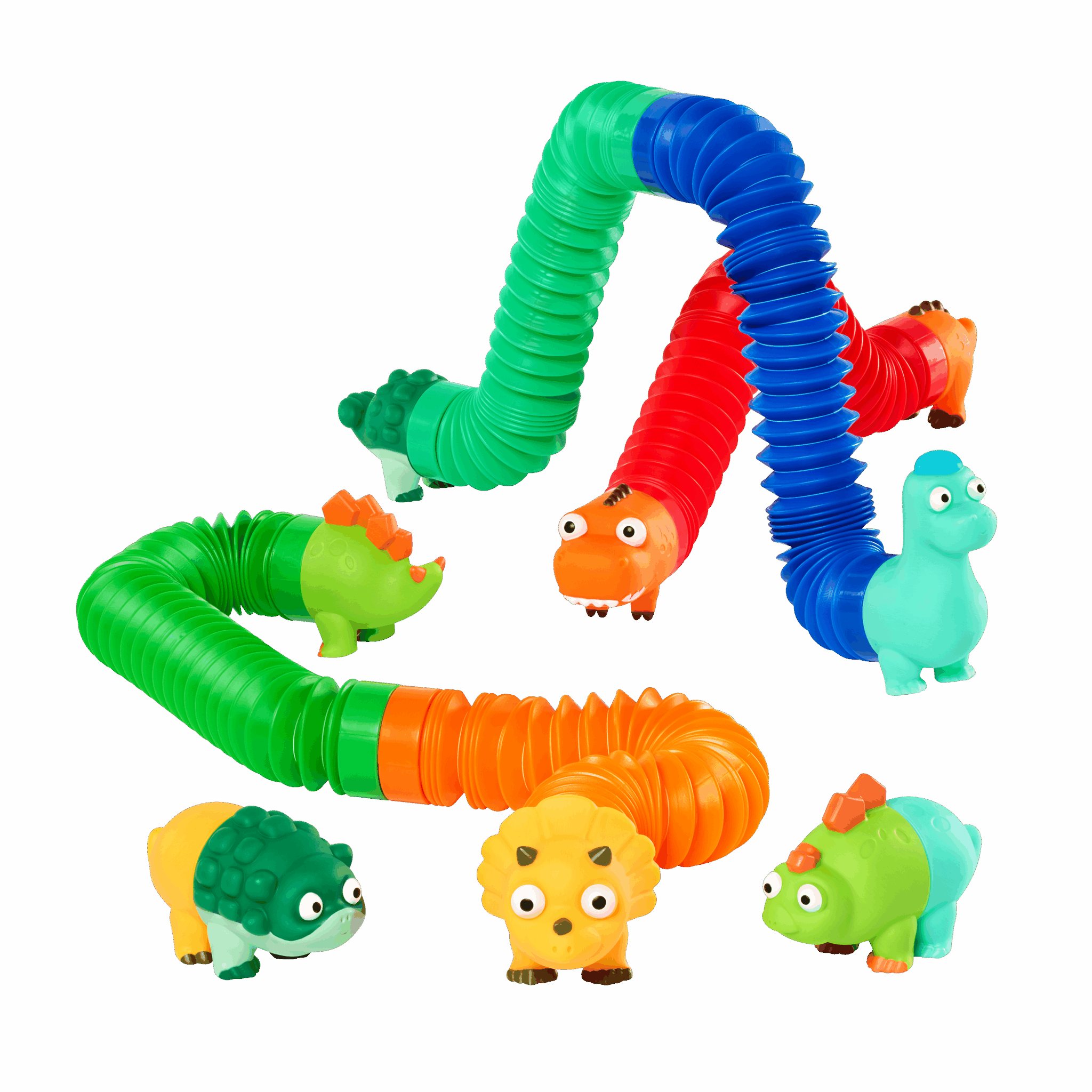 Li’l Dino Buddies | Mix & Match Sensory Dinosaur Tubes | Battat