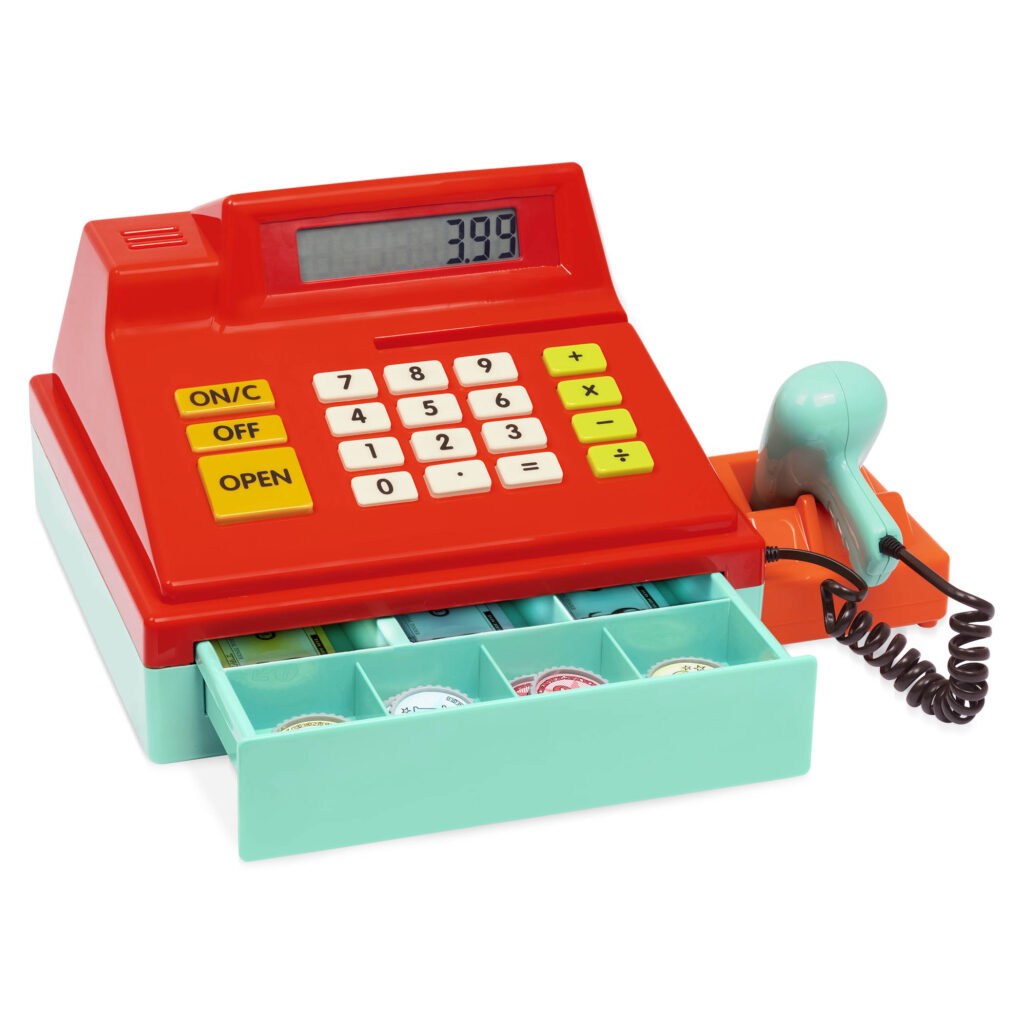 Red Calculating Cash Register with Scanner | Toy Cash Register | Battat