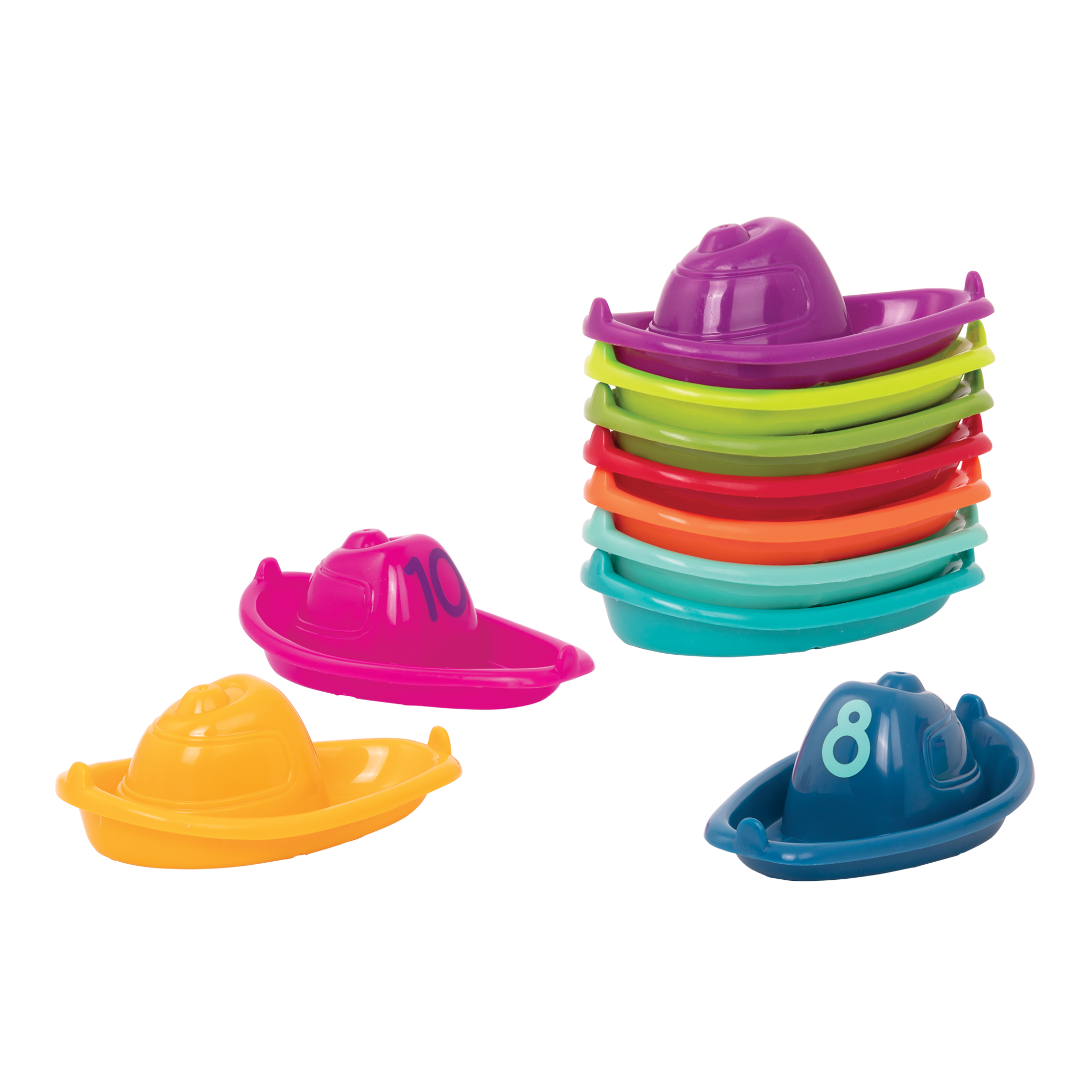 Stackin’ Boats | Floating Toy Boats with Numbers | Battat