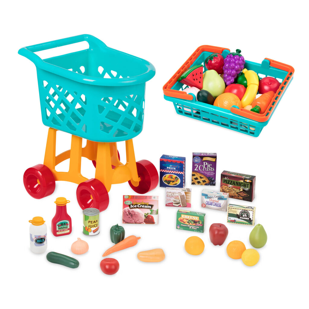 Shopping Cart & Groceries Bundle | Grocery Cart & Food Toys | Battat