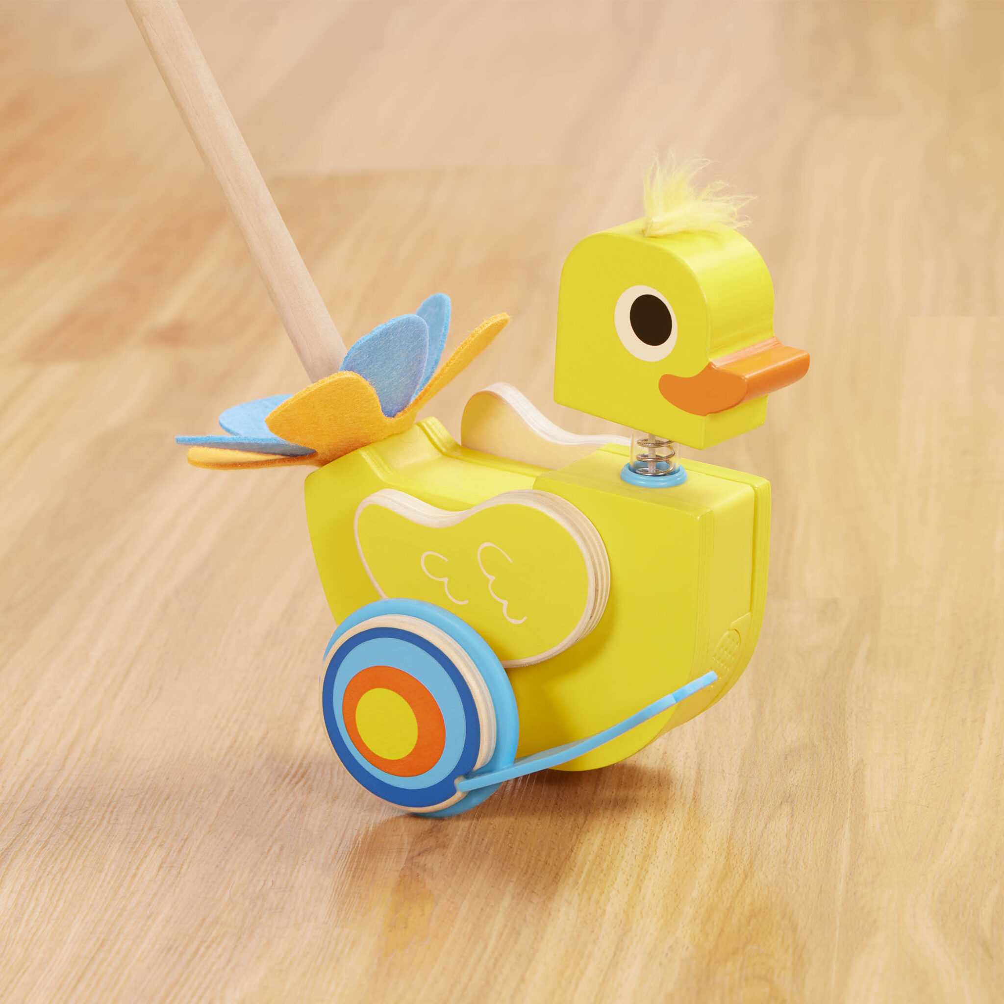 Quack & Go Duck | Wooden Push Toy | Battat