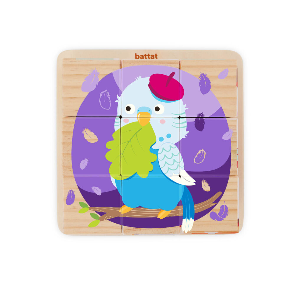 6-in-1 Puzzle Cubes: Pets | Wooden Puzzle for Toddlers | Battat