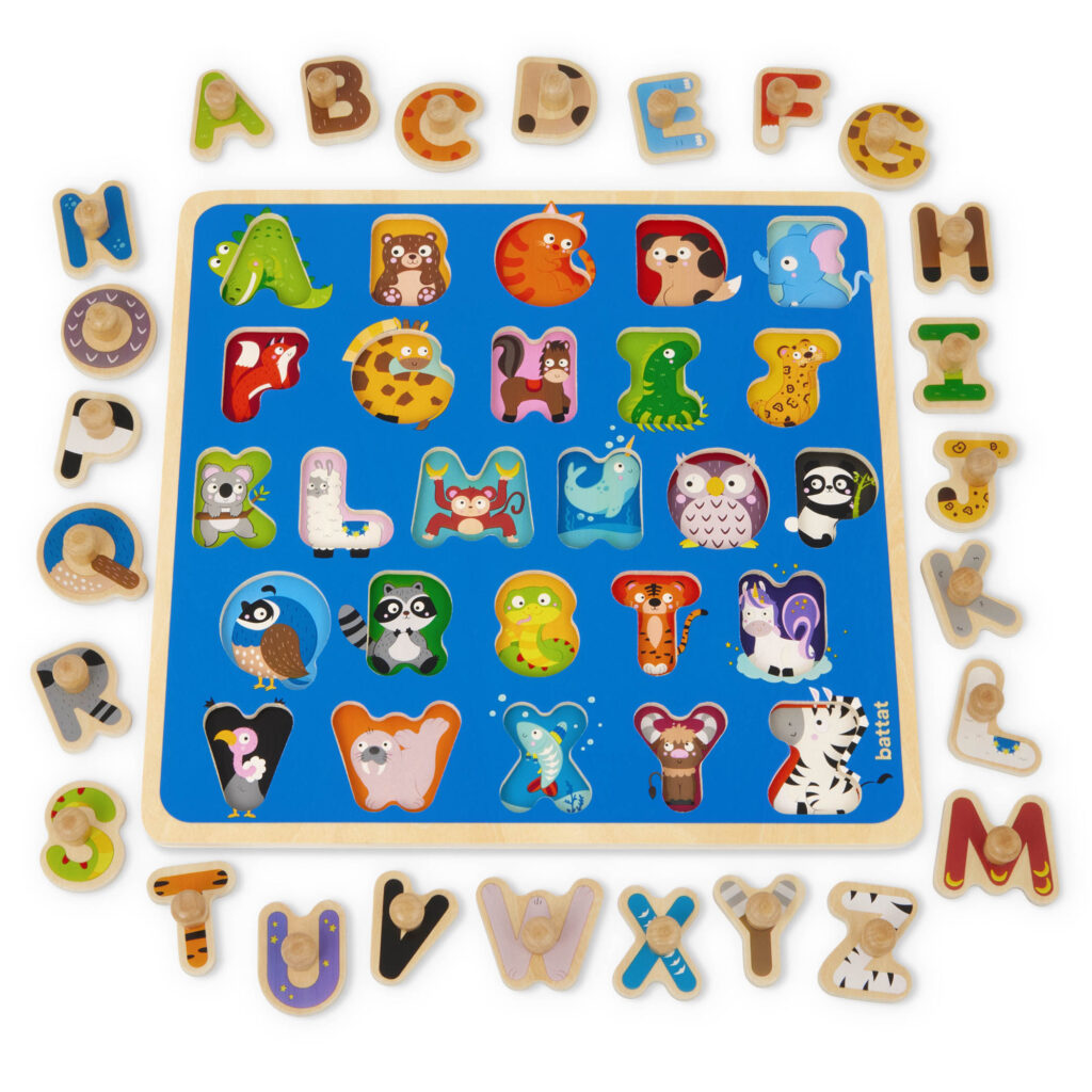 A-B-C Puzzle: Critters | Wooden Puzzle for Toddlers | Battat