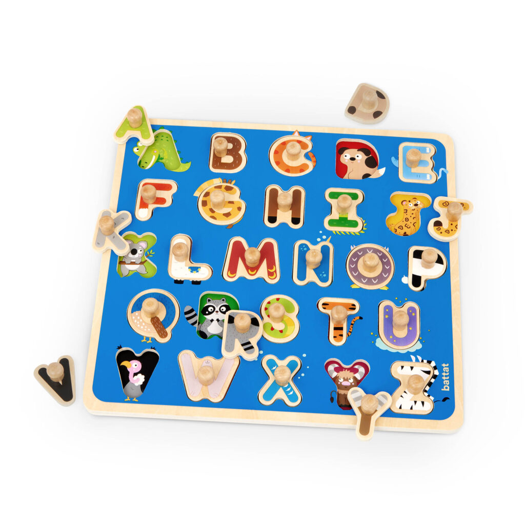 A-B-C Puzzle: Critters | Wooden Puzzle for Toddlers | Battat