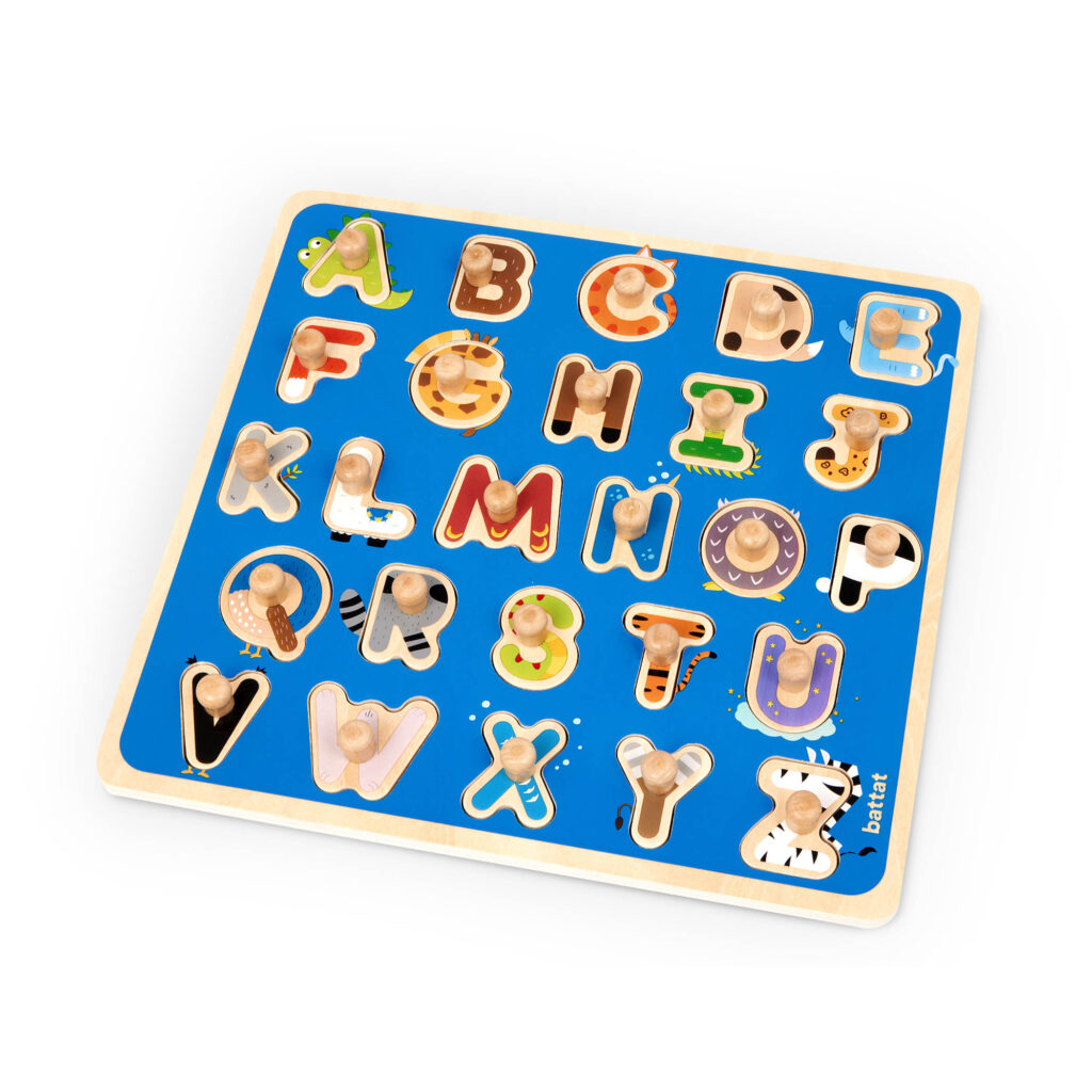 A-B-C Puzzle: Critters | Wooden Puzzle for Toddlers | Battat