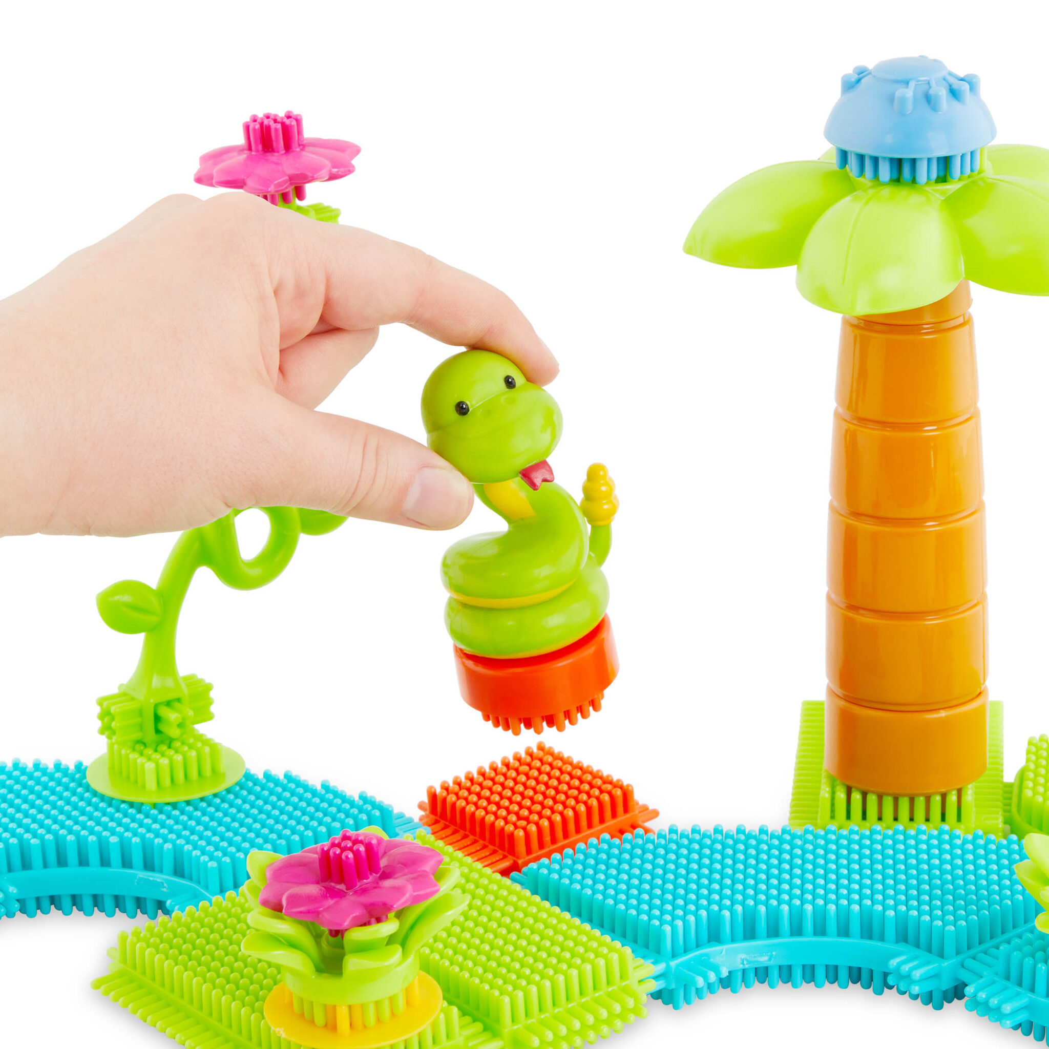 Jungle Adventure Bucket | 128 Building Blocks | Battat