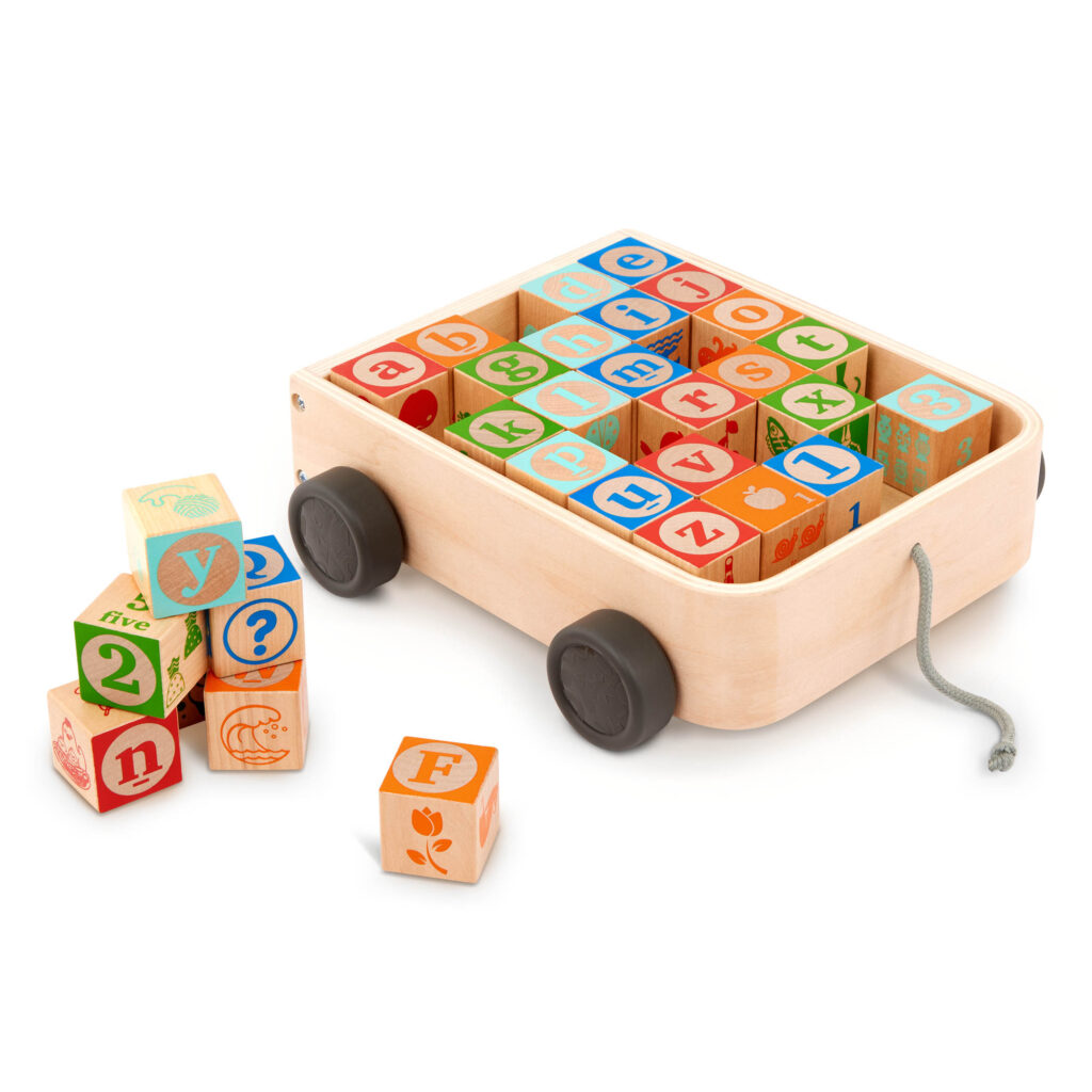 ABC Block Wagon | Wooden ABC Blocks for Toddlers | Battat