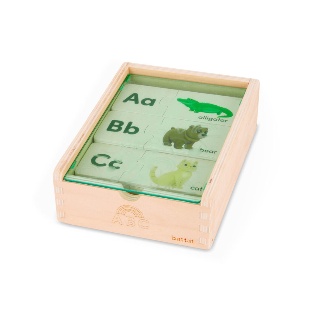 One-Match ABC Puzzle Box | Wooden ABC Puzzle | Battat