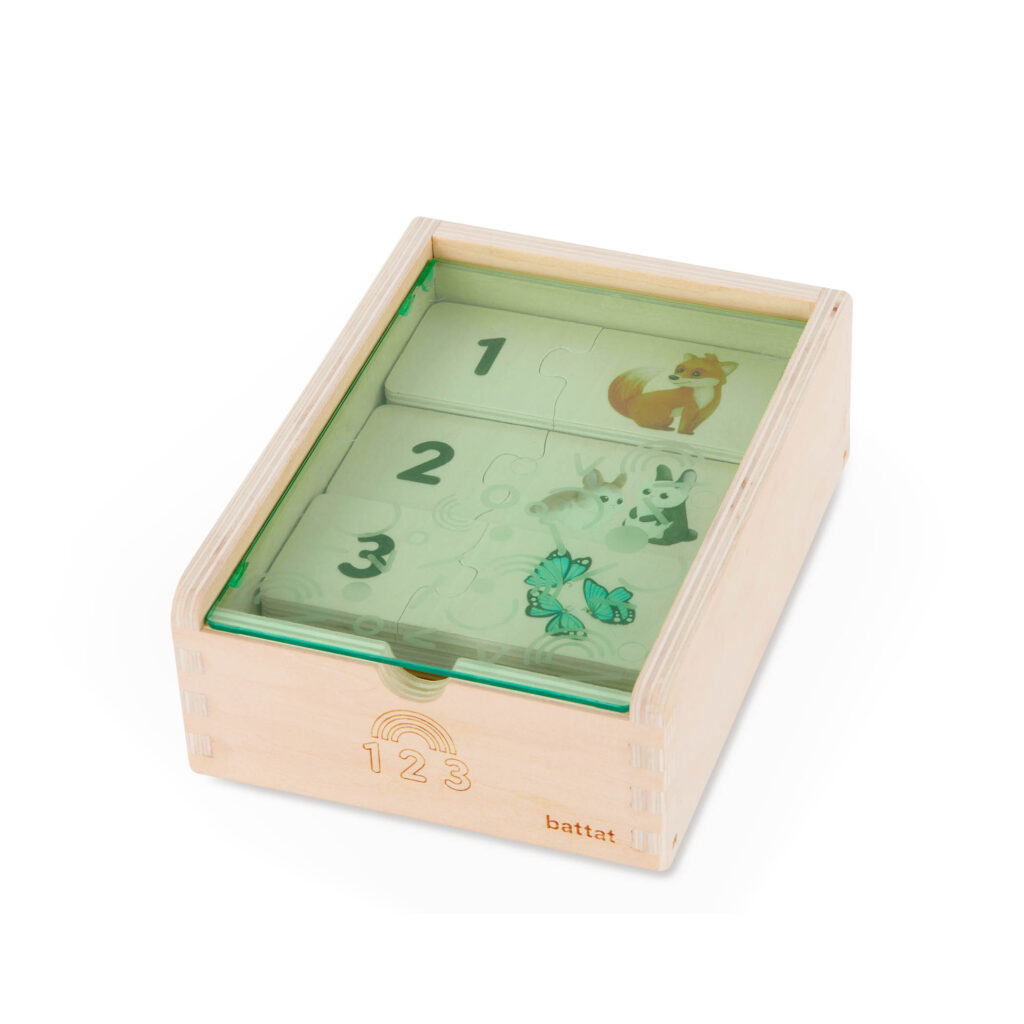 One-Match 123s Puzzle Box | Wooden 123 Puzzle | Battat