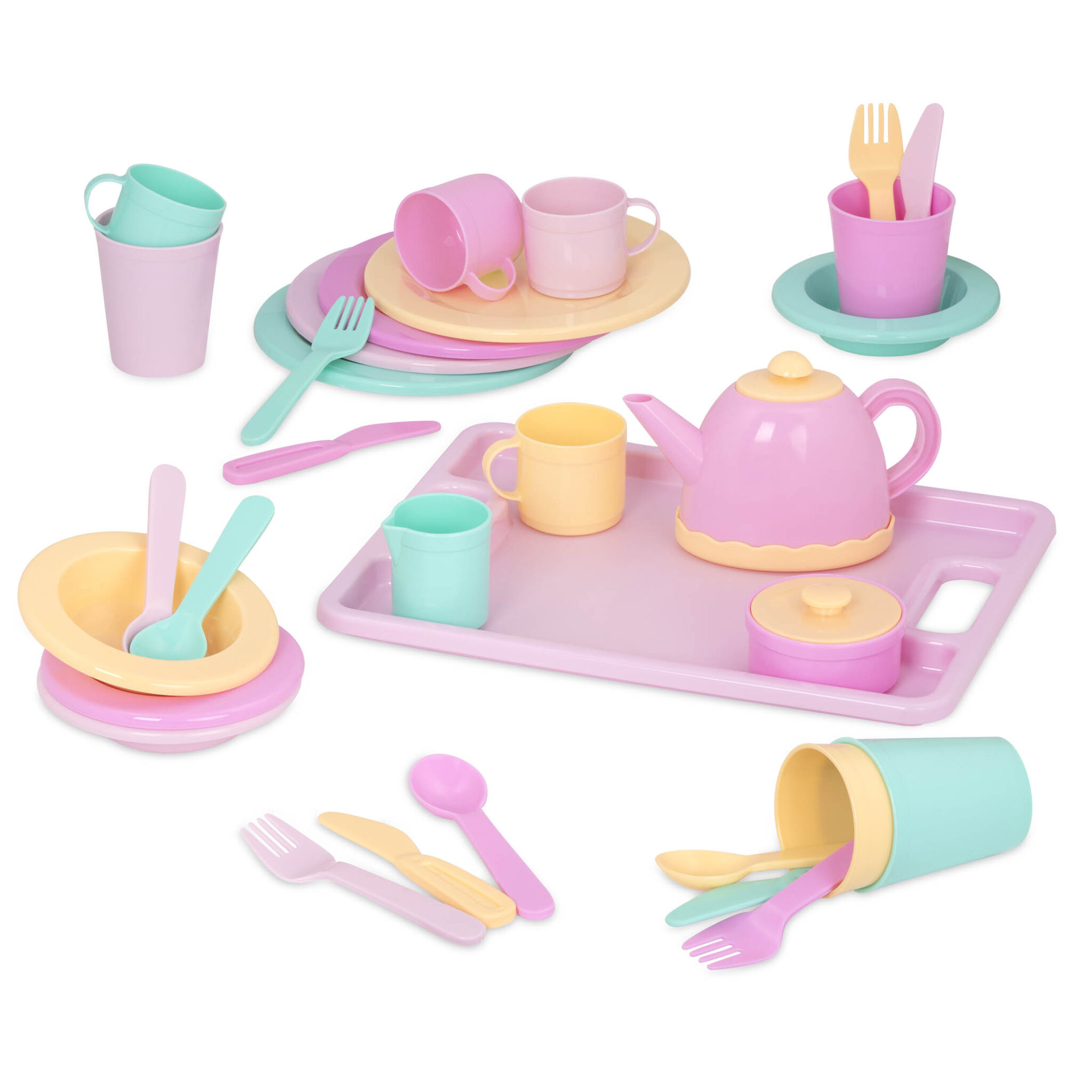 Dishes Wishes Dinnerware | Toy Plates, Cups, and Tea Set | Play Circle
