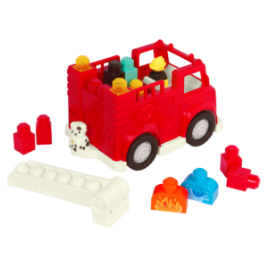 Locbloc Fire Engine | Toy Fire Truck & Building Blocks | Battat
