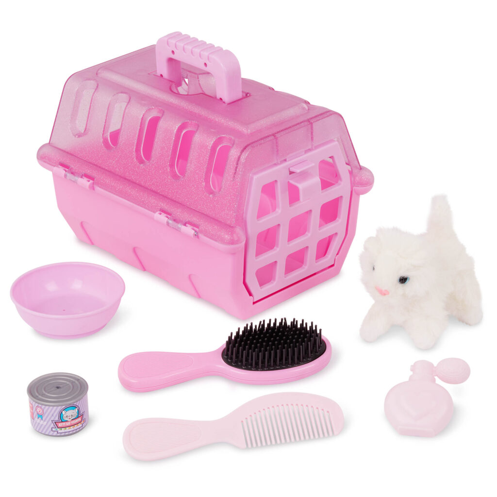 Cat Grooming Kit | Pet Carrier & Plush Kitten Set | Play Circle