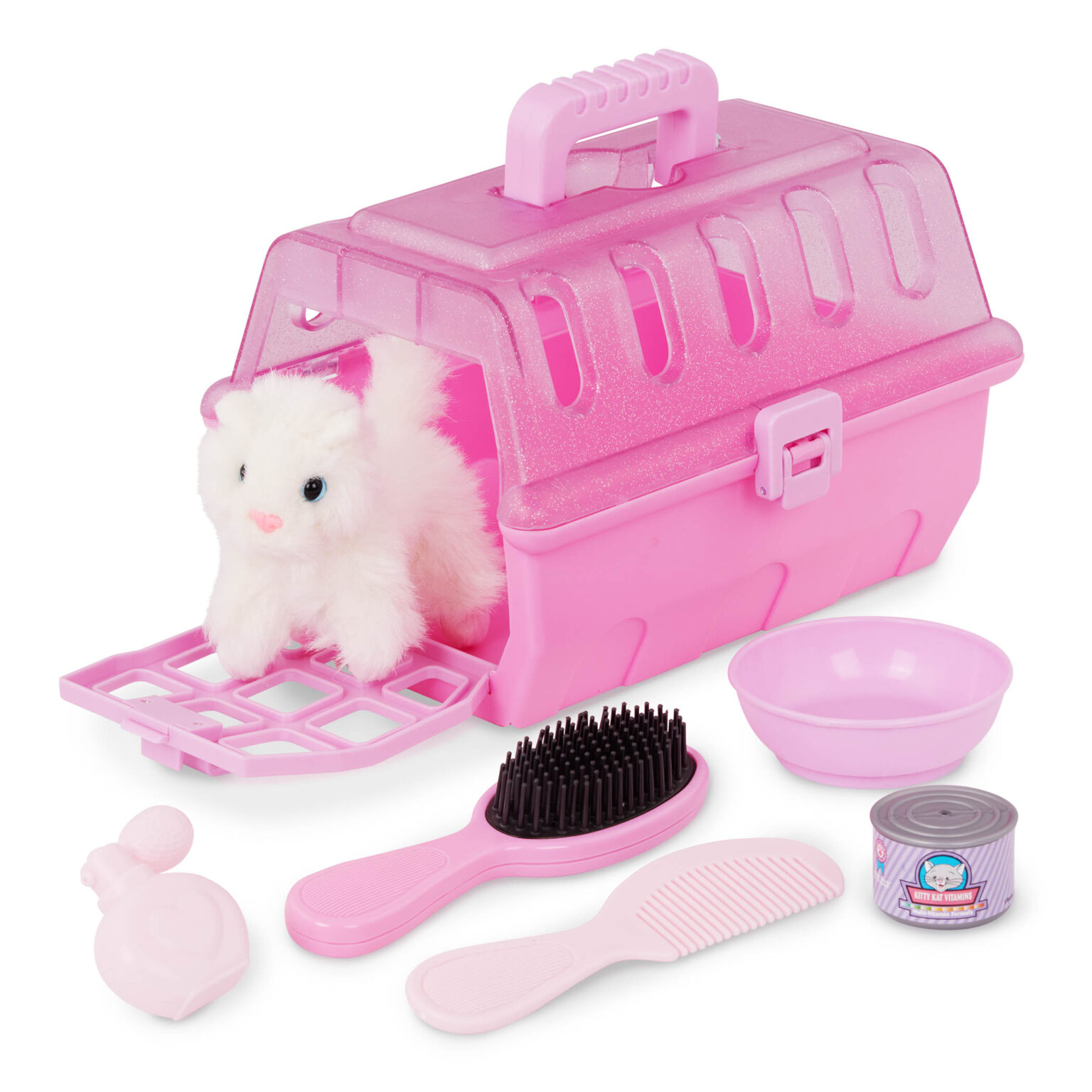 Cat Grooming Kit | Pet Carrier & Plush Kitten Set | Play Circle